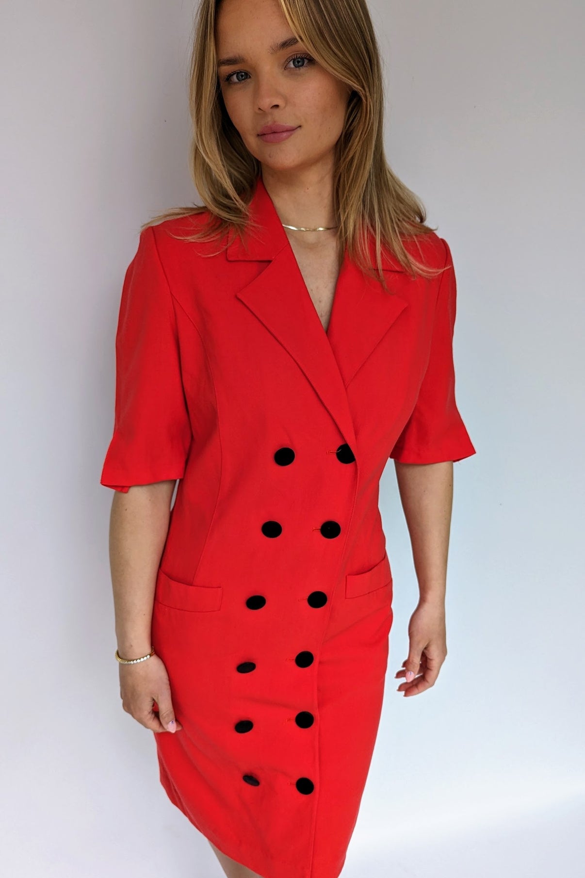 80s Louis Feraud Button Down Red Dress – Ada's Attic Vintage